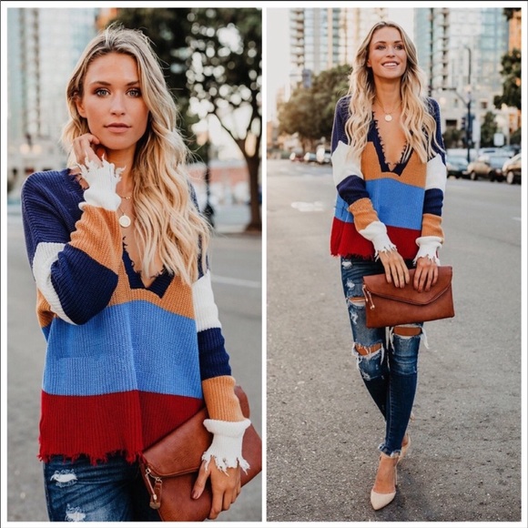 Sweaters | Multi Color V Sweater | Poshmark